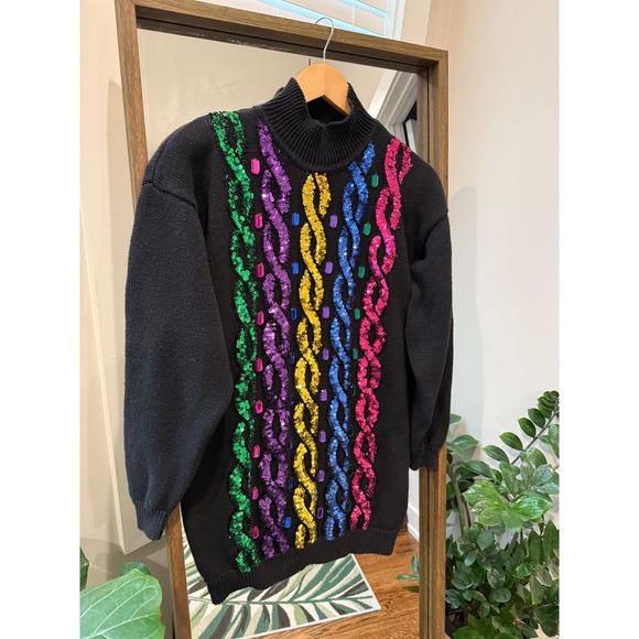 IB Diffusion | Sweaters | Vintage Diffusion Black Mock Neck Sweater ...